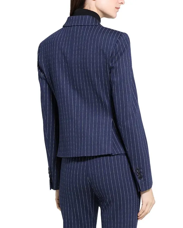 Theory Fitted Four-button Pinstripe Blazer