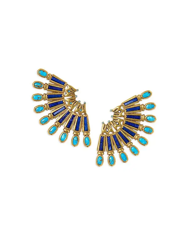 Kendra Scott Catherine Statement Earrings - Blue/gold