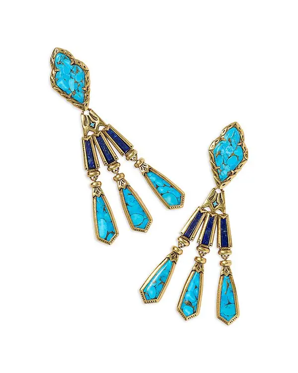 Kendra Scott Adeline Statement Earrings - Blue/gold
