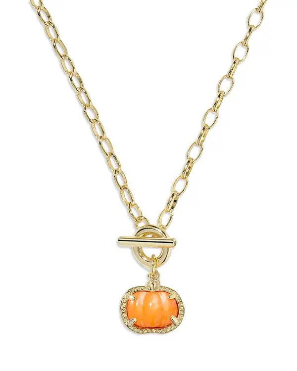 Kendra Scott Pumpkin Chain Necklace - Orange/gold