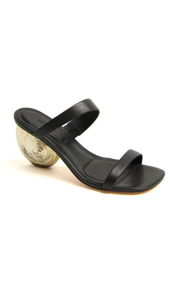 Simkhai Marion Leather Shell Heel Sandals