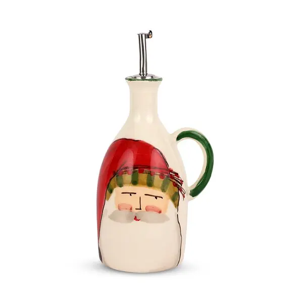 VIETRI Old St. Nick Handled Olive Oil Bottle - Red