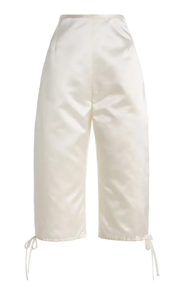 COLLEEN ALLEN Theatre Duchesse Silk Pants - Off-white