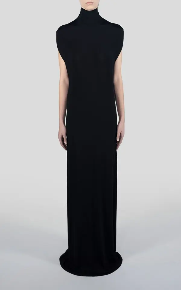 COLLEEN ALLEN Backless Sleeveless Jersey Dress - Black