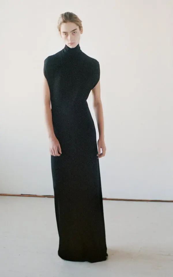 COLLEEN ALLEN Backless Sleeveless Jersey Dress - Black
