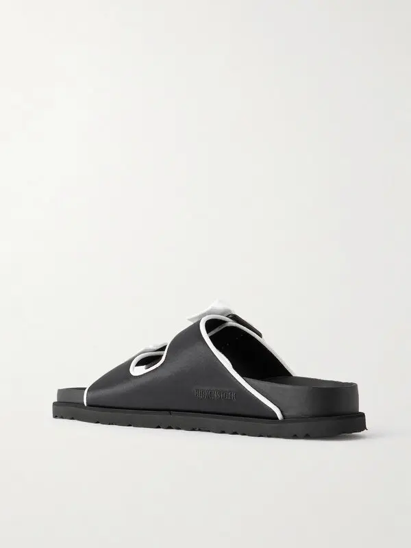 BIRKENSTOCK Arizona Bow-detailed Grosgrain-trimmed Satin Sandals