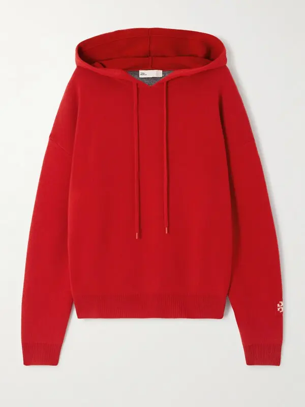 Tory Burch Appliquéd Wool-blend Hoodie
