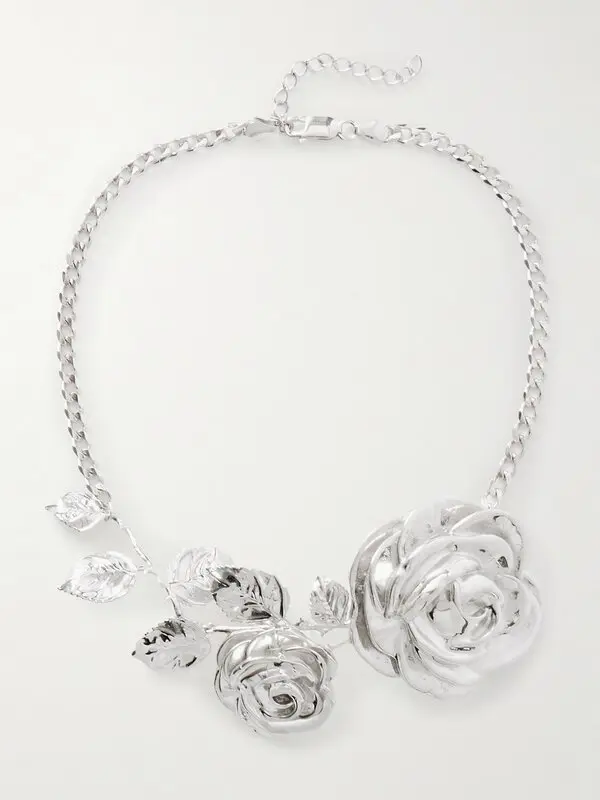Magda Butrym Tone Brass Rose Necklace