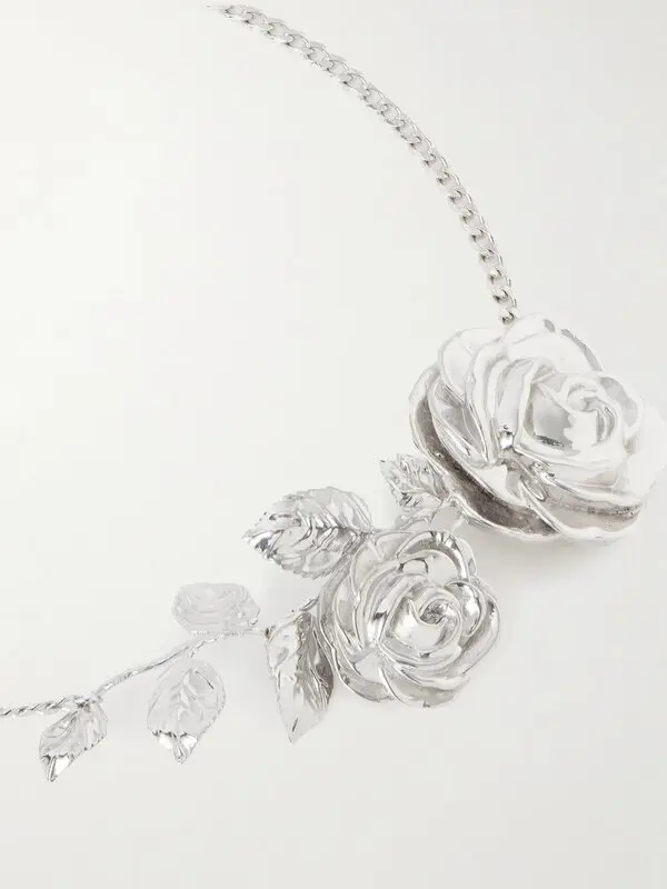 Magda Butrym Tone Brass Rose Necklace