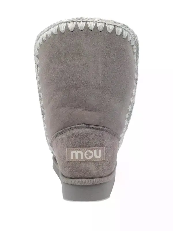 Mou Contrasting-stitch Boots - Grey