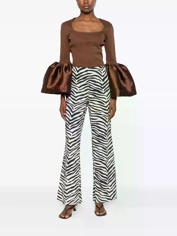 SIMONMILLER Pia Zebra-print Trousers - Black