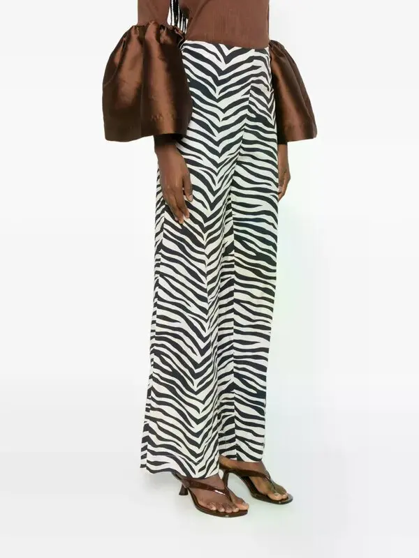 SIMONMILLER Pia Zebra-print Trousers - Black