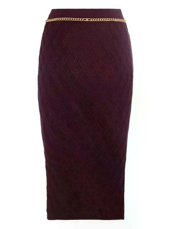 Elisabetta Franchi Geometric-pattern High-waisted Skirt