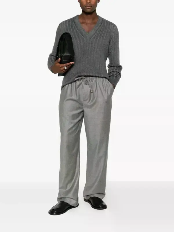 Fendi V-neck Ribbed Knit Sweater