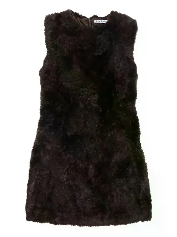 Acne Studios Sleeveless Faux-fur Mini Dress