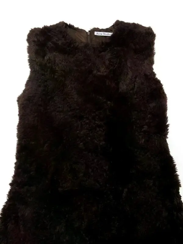 Acne Studios Sleeveless Faux-fur Mini Dress