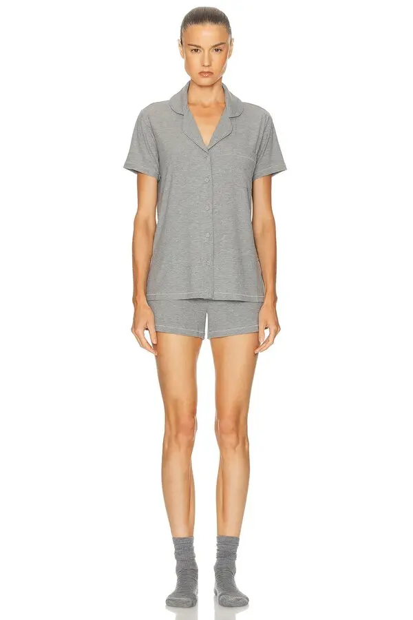 SKIMS Soft Lounge Short Sleep Set - Heather Grey