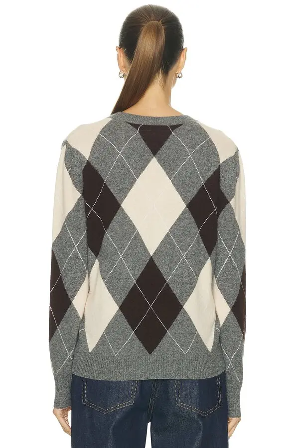 Enza Costa Knit Cashmere Sweater - Argyle