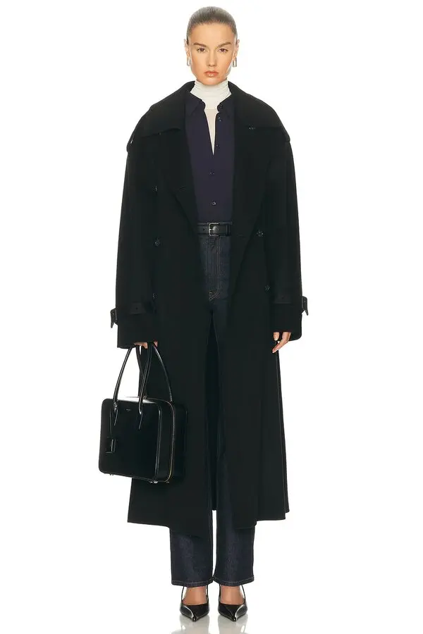 TOTEME Double Winter Trench - Black