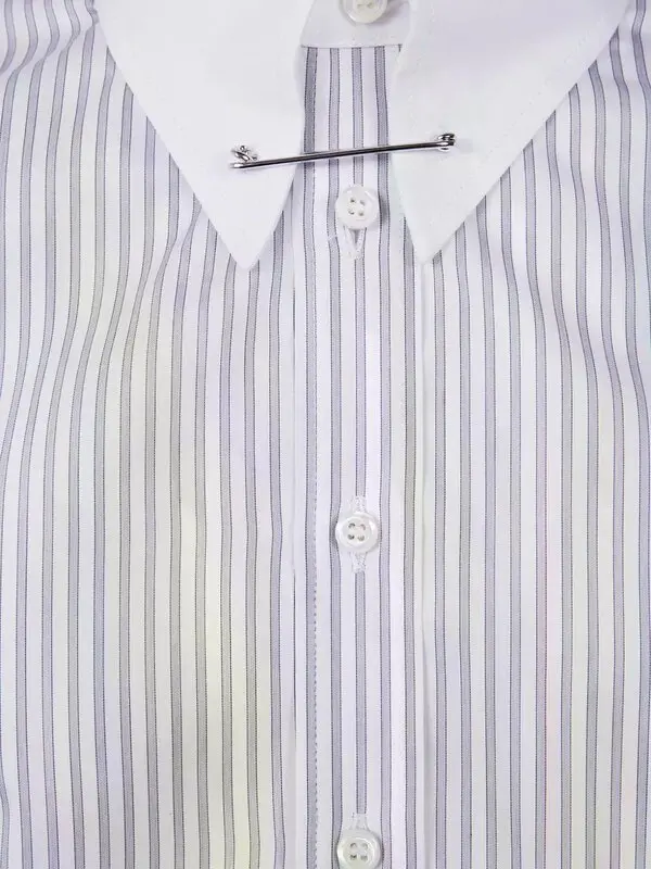 Dsquared2 Striped Pin-collar Shirt - White