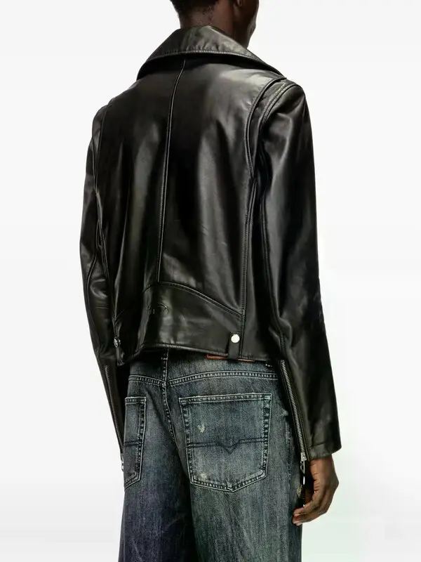 DIESEL® L-eo-wrd Leather Jacket - Black