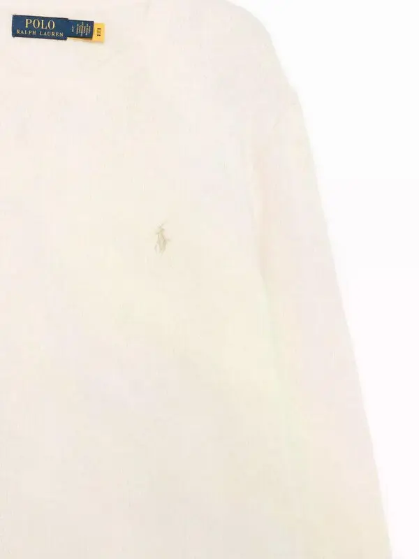 Polo Ralph Lauren Logo-embroidered Crew-neck Sweater - White