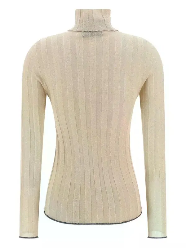 Fabiana Filippi Ribbed Turtleneck Top - Neutrals