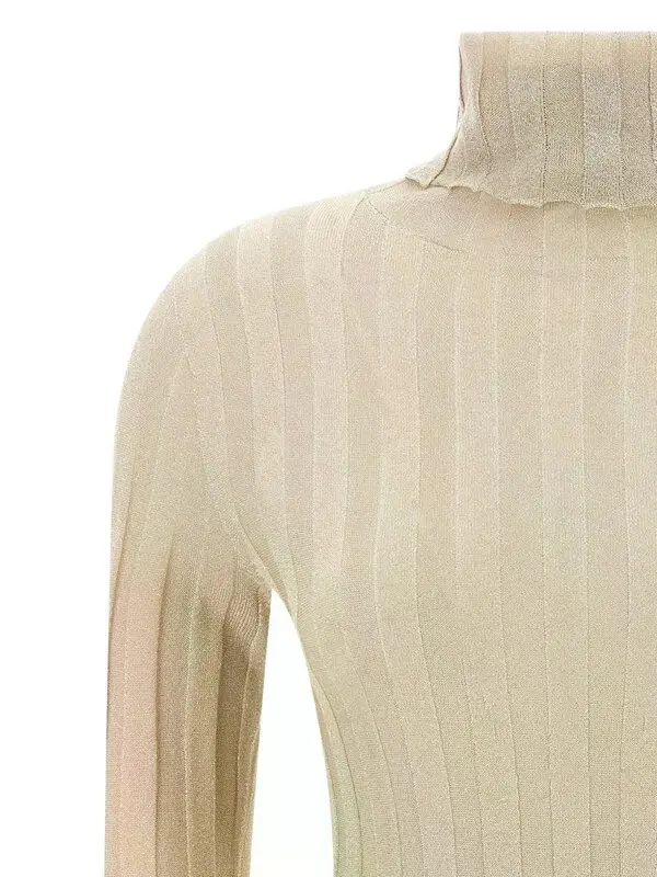 Fabiana Filippi Ribbed Turtleneck Top - Neutrals