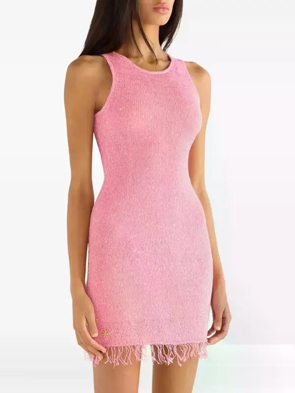 ASTA RESORT Natalia Fringed Mini Dress - Pink