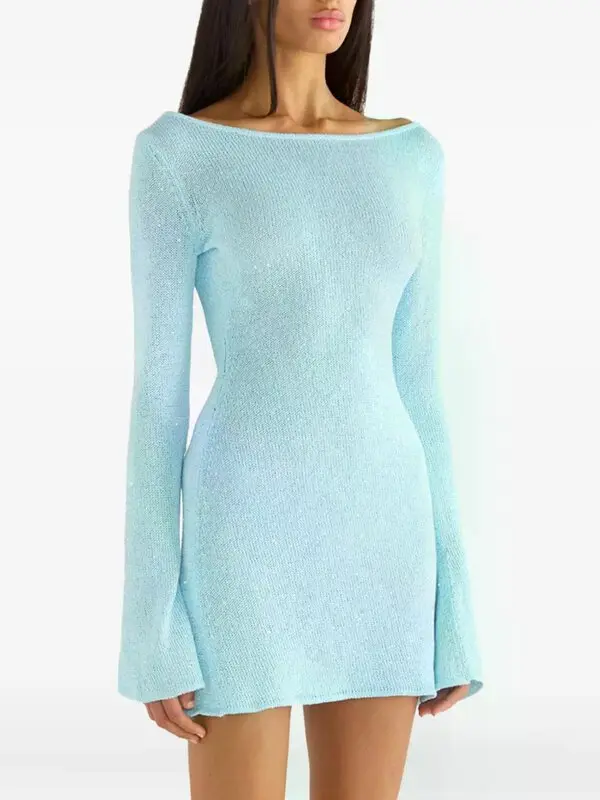 ASTA RESORT Maya Long-sleeve Mini Dress - Blue
