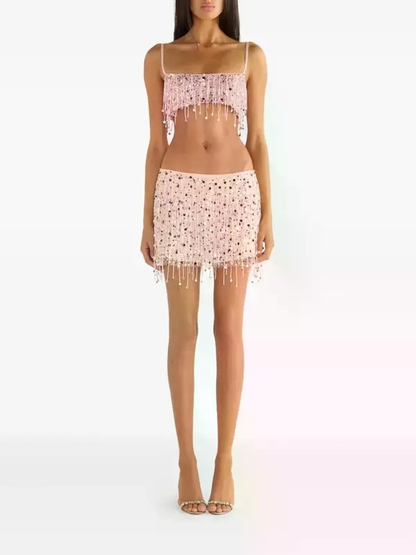 ASTA RESORT Yasmin Beaded Mini Skirt