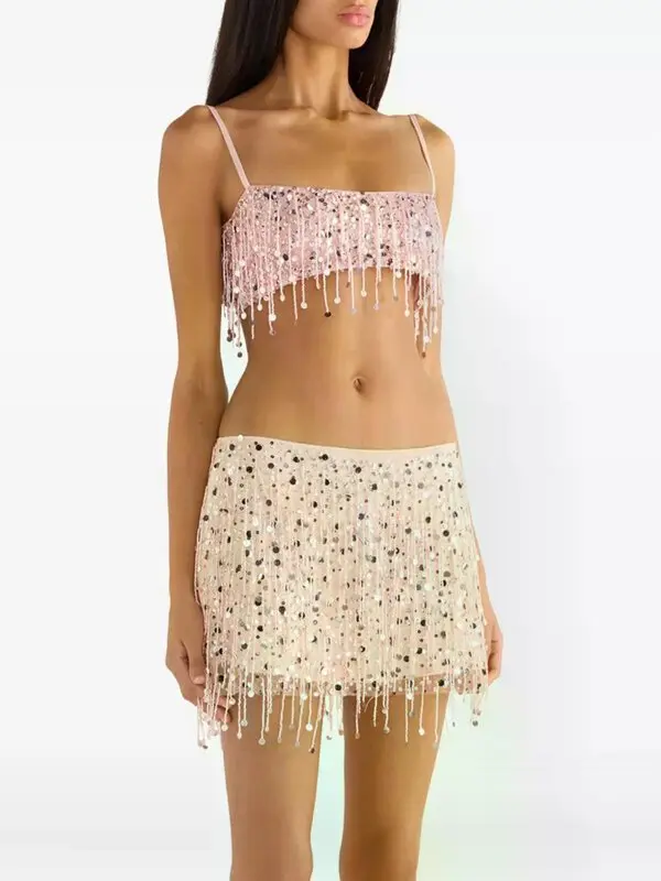 ASTA RESORT Yasmin Beaded Mini Skirt