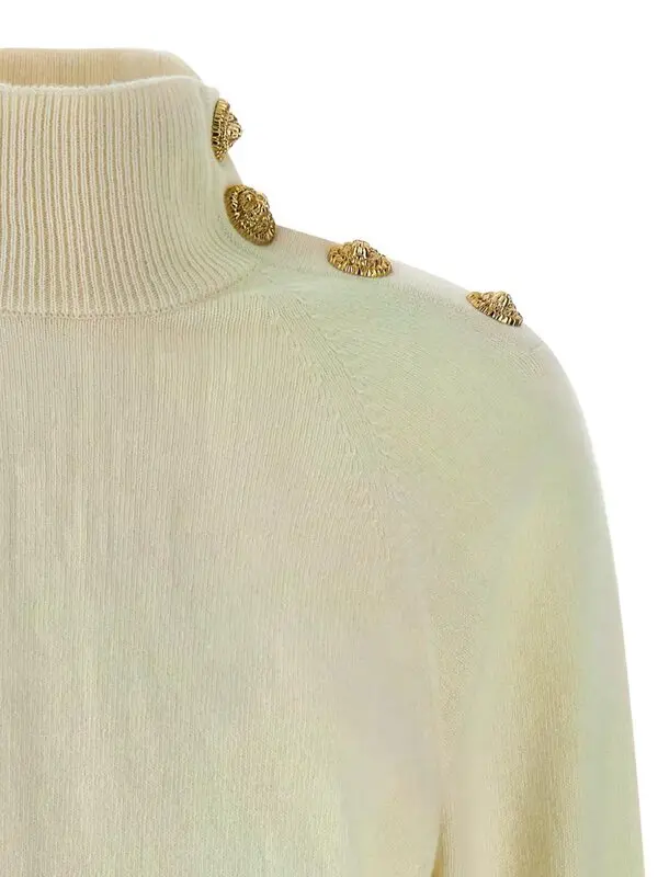 Balmain High-neck Button Mini Dress