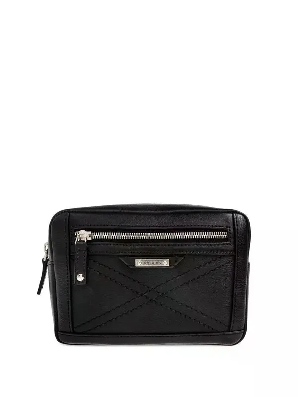 Iceberg Quilted Leather Belt Bag - Black