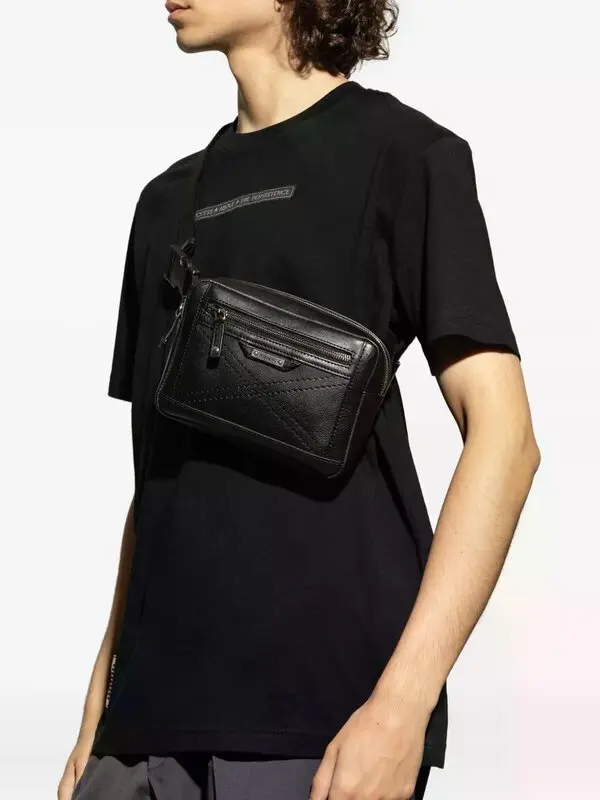 Iceberg Quilted Leather Belt Bag - Black