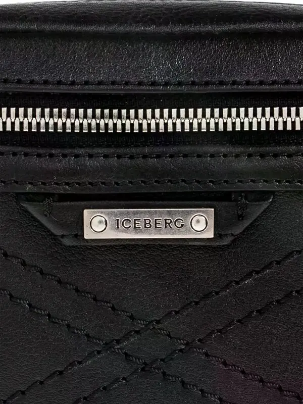 Iceberg Quilted Leather Belt Bag - Black