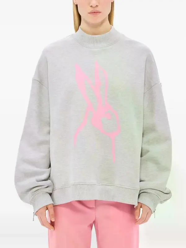 MSGM Graphic-print Sweatshirt - Grey