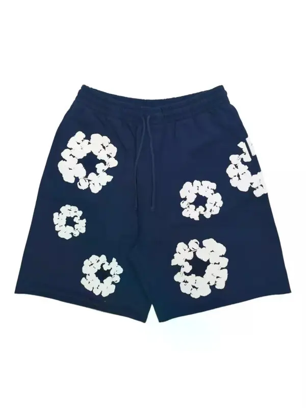 DENIM TEARS Cotton Print Shorts - Blue
