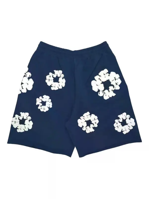 DENIM TEARS Cotton Print Shorts - Blue