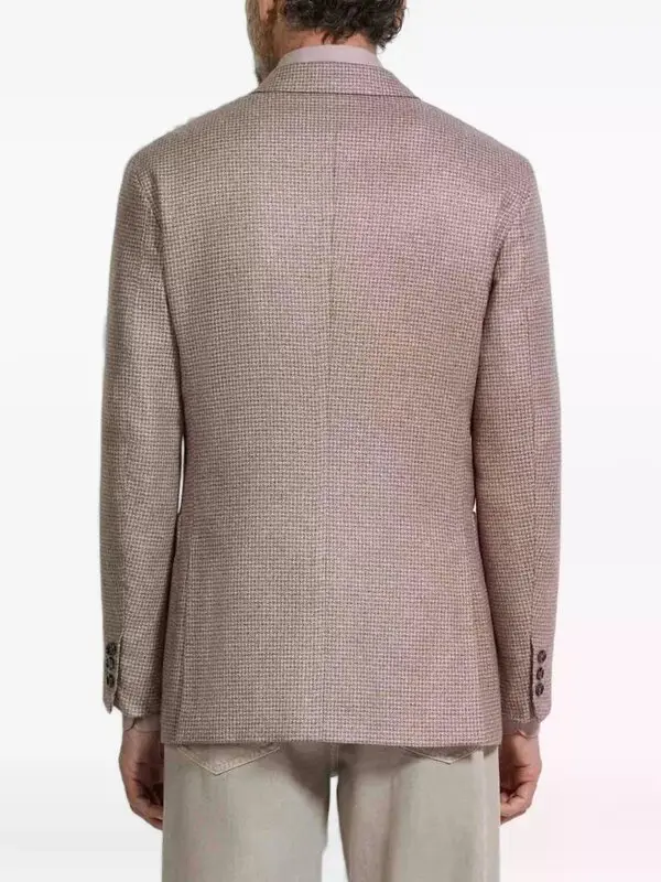 Zegna Checked Button Blazer - Neutrals