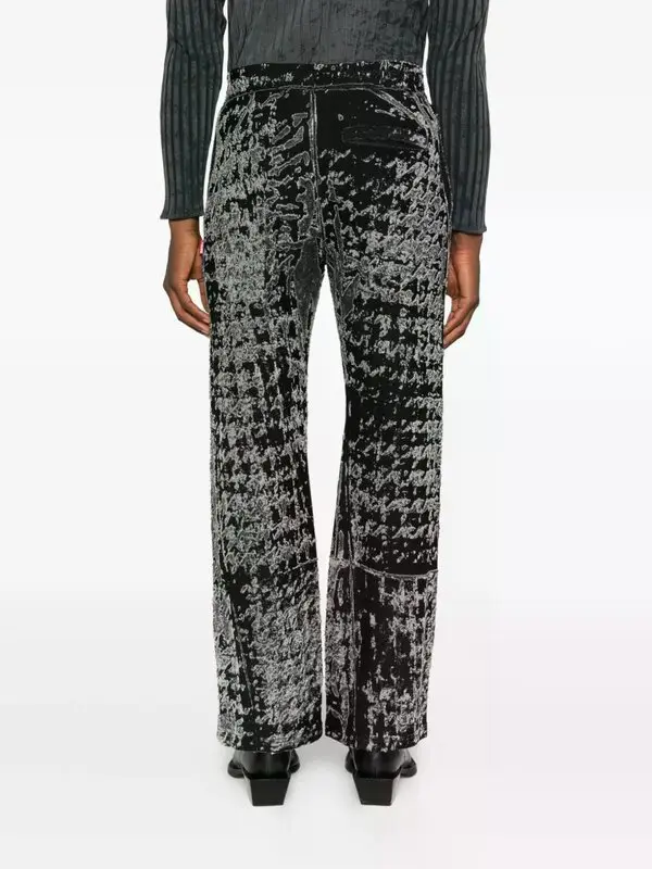 DIESEL® Patterned Straight Leg Trousers - Black