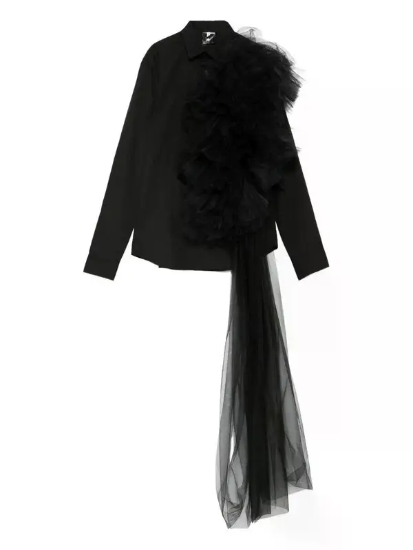 Alchemy Fashions Lia Ruffled Tulle Shirt - Black