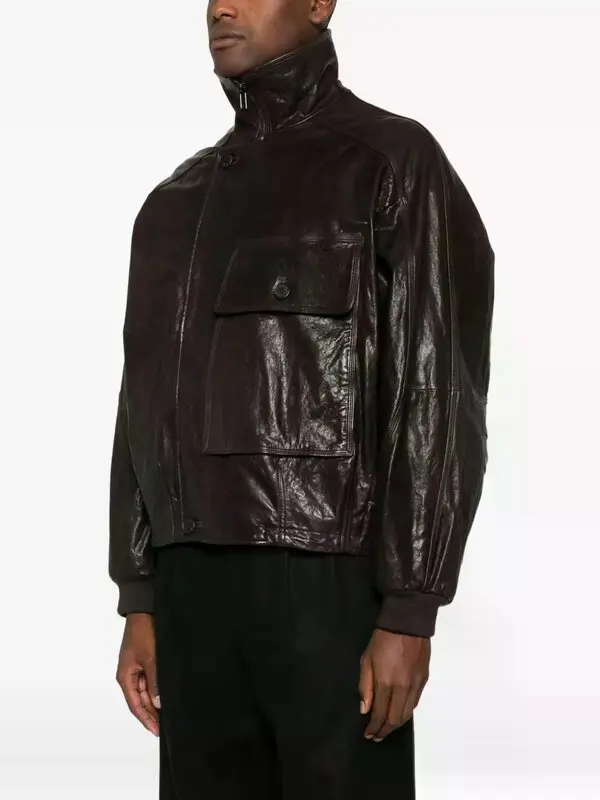 Emporio Armani Patch-pocket Leather Jacket