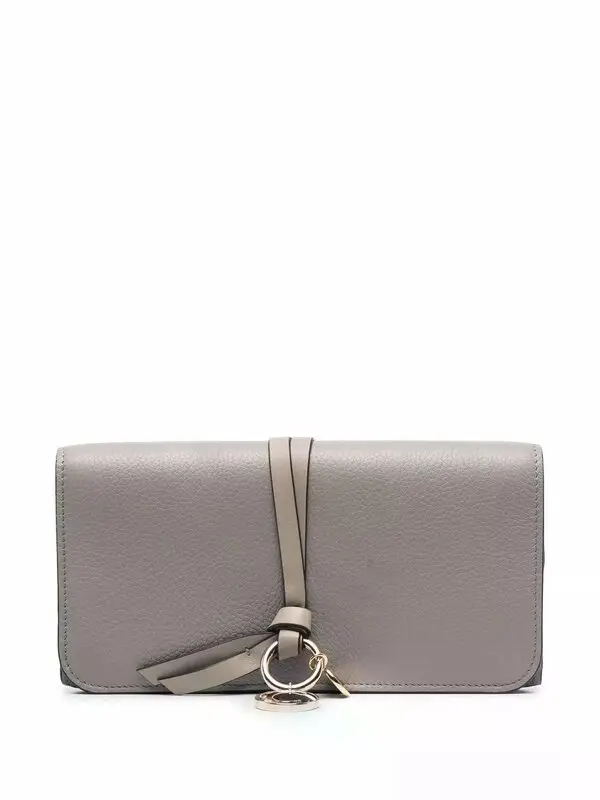 Chloé Alphabet Textured-leather Wallet - Grey