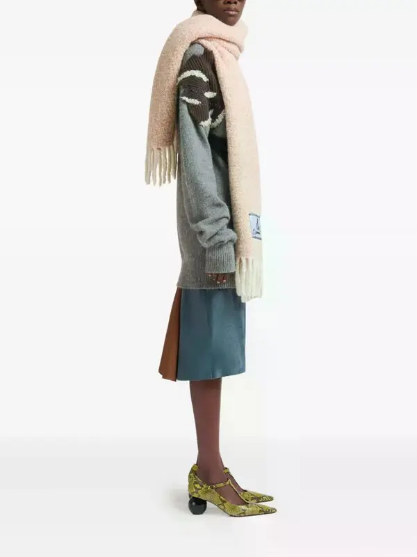 Marni Bouclé Alpaca-blend Scarf - Brown