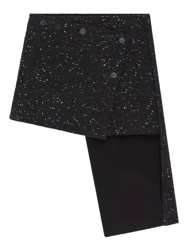 COURREGES Asymmetrical-panel Tweed Mini Skirt