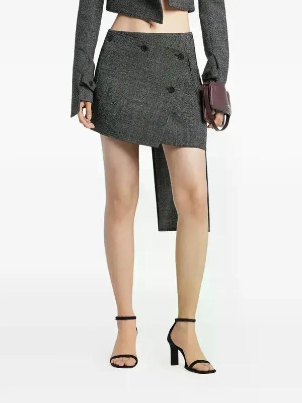 COURREGES Panelled Asymmetric Mini Skirt - Grey