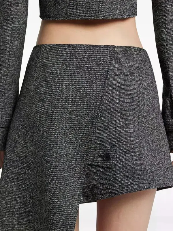 COURREGES Panelled Asymmetric Mini Skirt - Grey