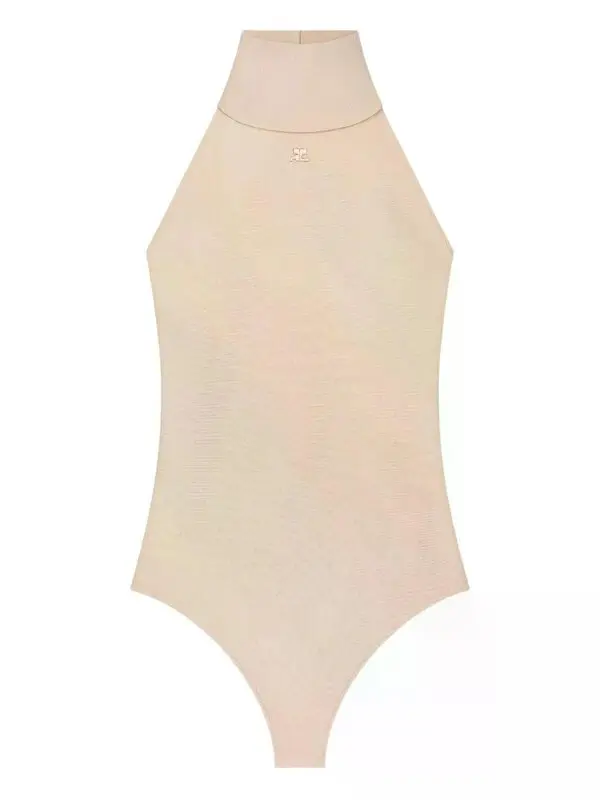 COURREGES Halter-neck Jersey Bodysuit - Neutrals