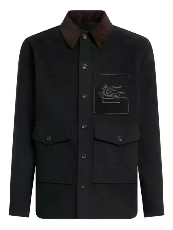 Etro Pegaso Corduroy-collar Jacket - Black